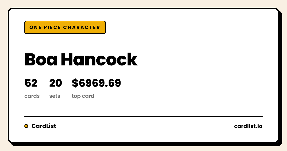 Boa Hancock - One Piece Cards, Prices & Collection | CardList